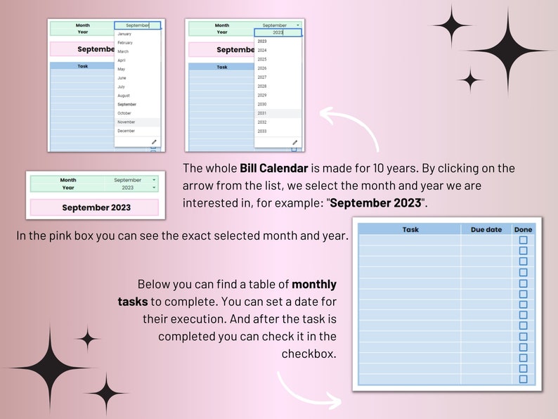 Bill Calendar Google Sheet Paycheck Tracker Monthly Bill Tracker Smart ...