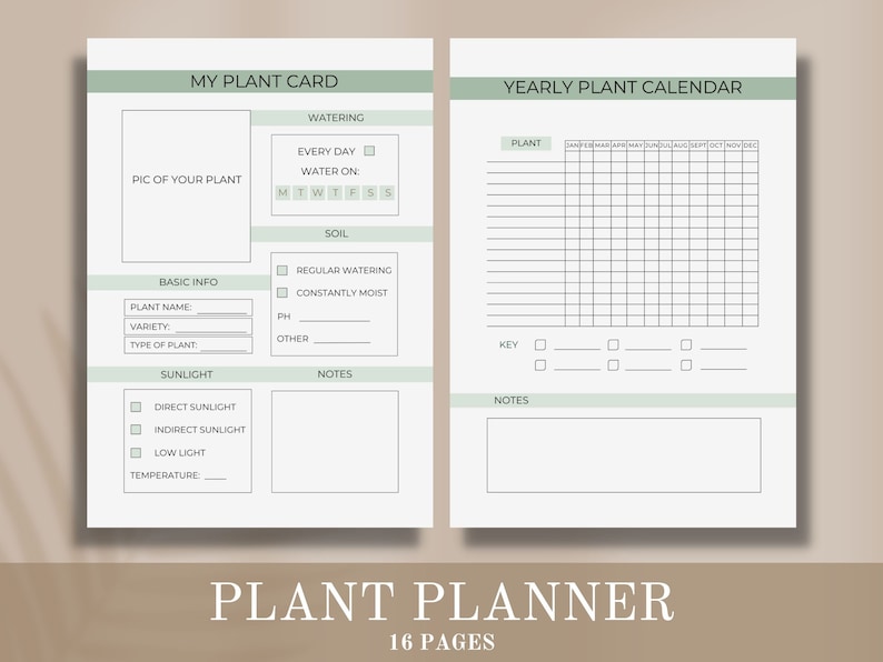Plant Planner Printable Pdf Planner A4 Care Planner Watering Tracker ...