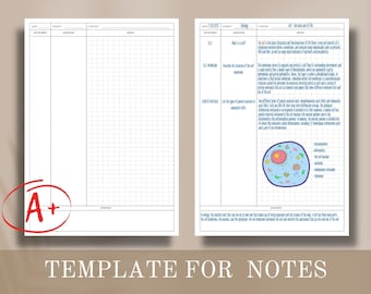 Printable Notes Sheet, Notebook Templates, Printable Paper, Student ...