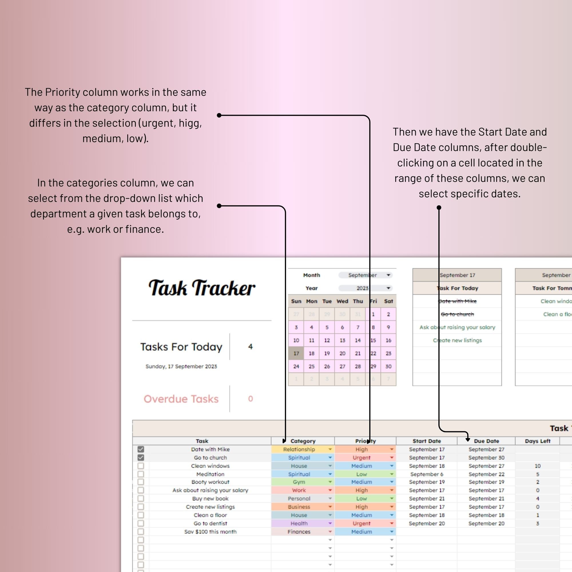 Task Tracker | Activity Tracker | Things to Do List | to Do Spreadsheet | Task Spreadsheet ...