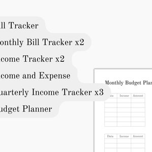Finance Budget Planner Pdf Printable Planner Savings Tracker Bills ...