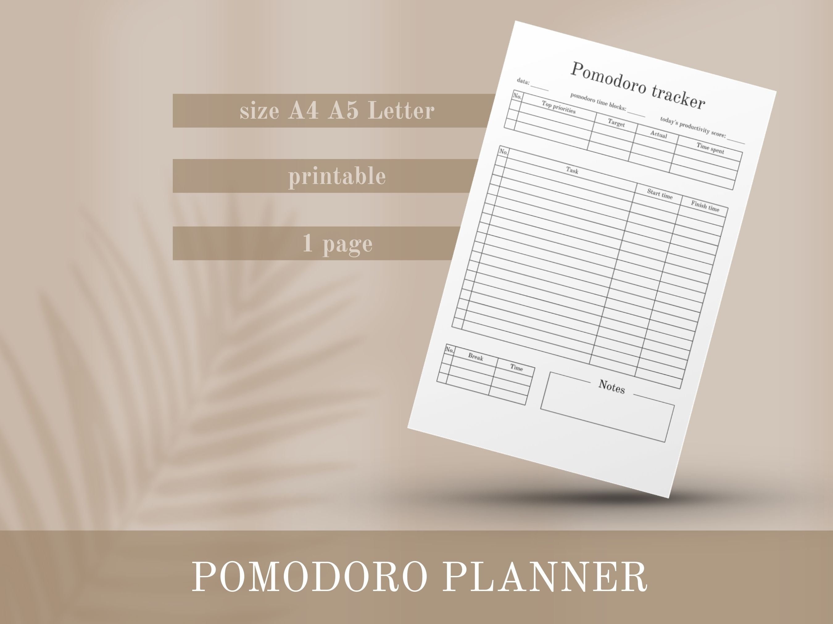 Digital Pomodoro Method Time Management Planner for Students and ...