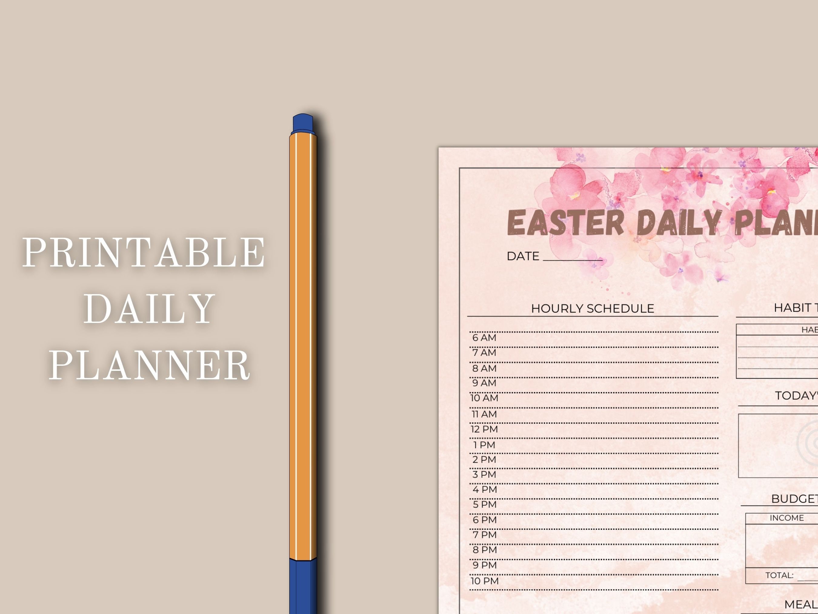 Easter Daily Planner | Printable Daily Planner | Easter Planner Pdf ...