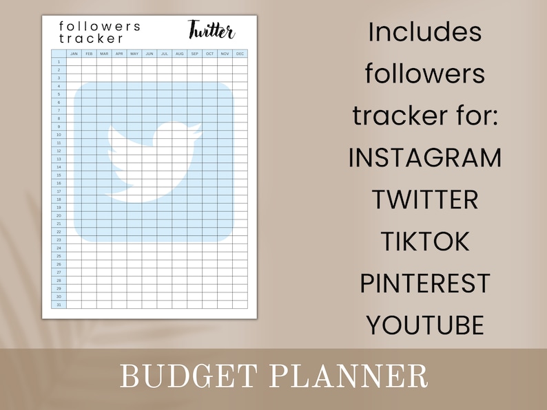 Printable Followers Tracker | Social Media Tracker | Instagram ...