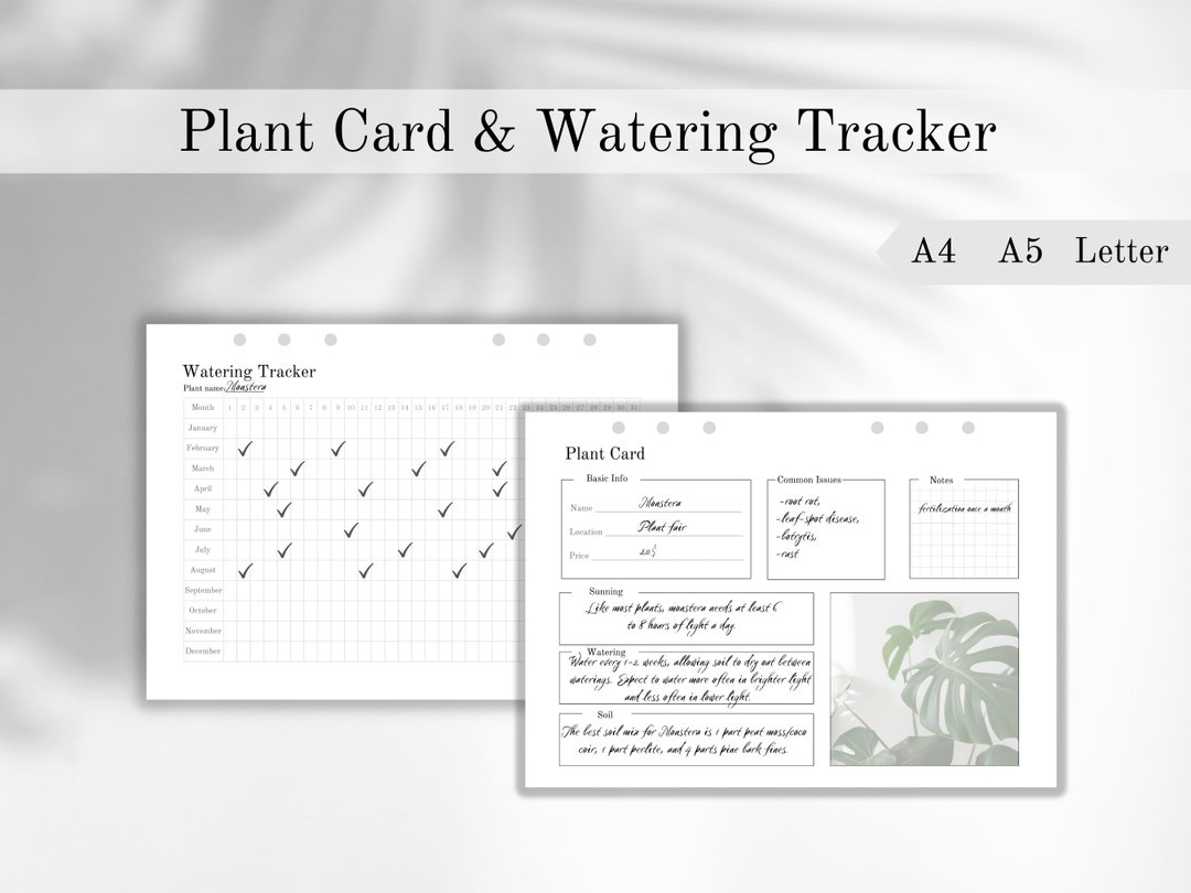 Watering Tracker Cards for Plant Parents and Houseplant Enthusiasts ...