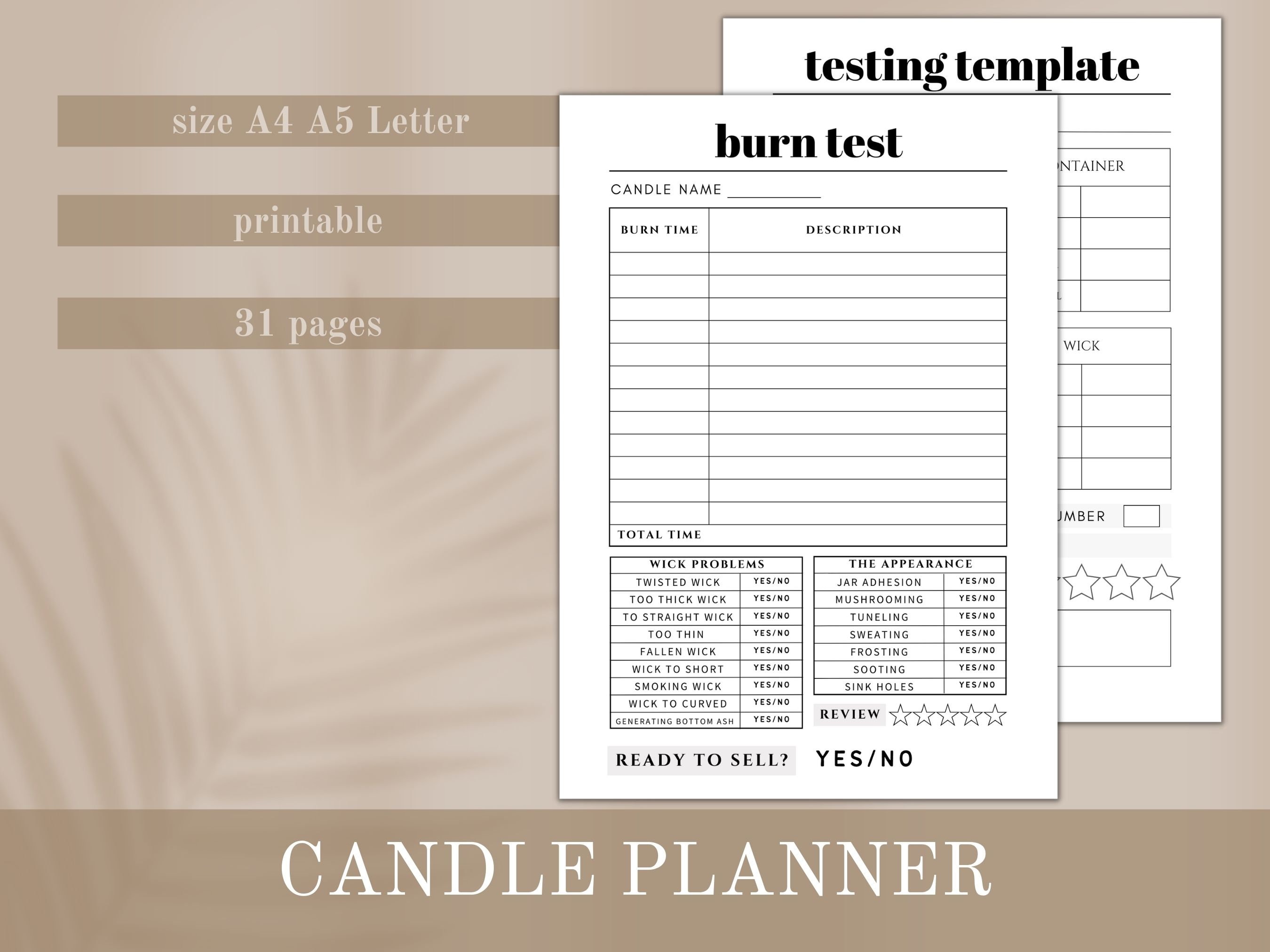 Candle Business Planner | Small Business Pdf | Candle Order Form ...