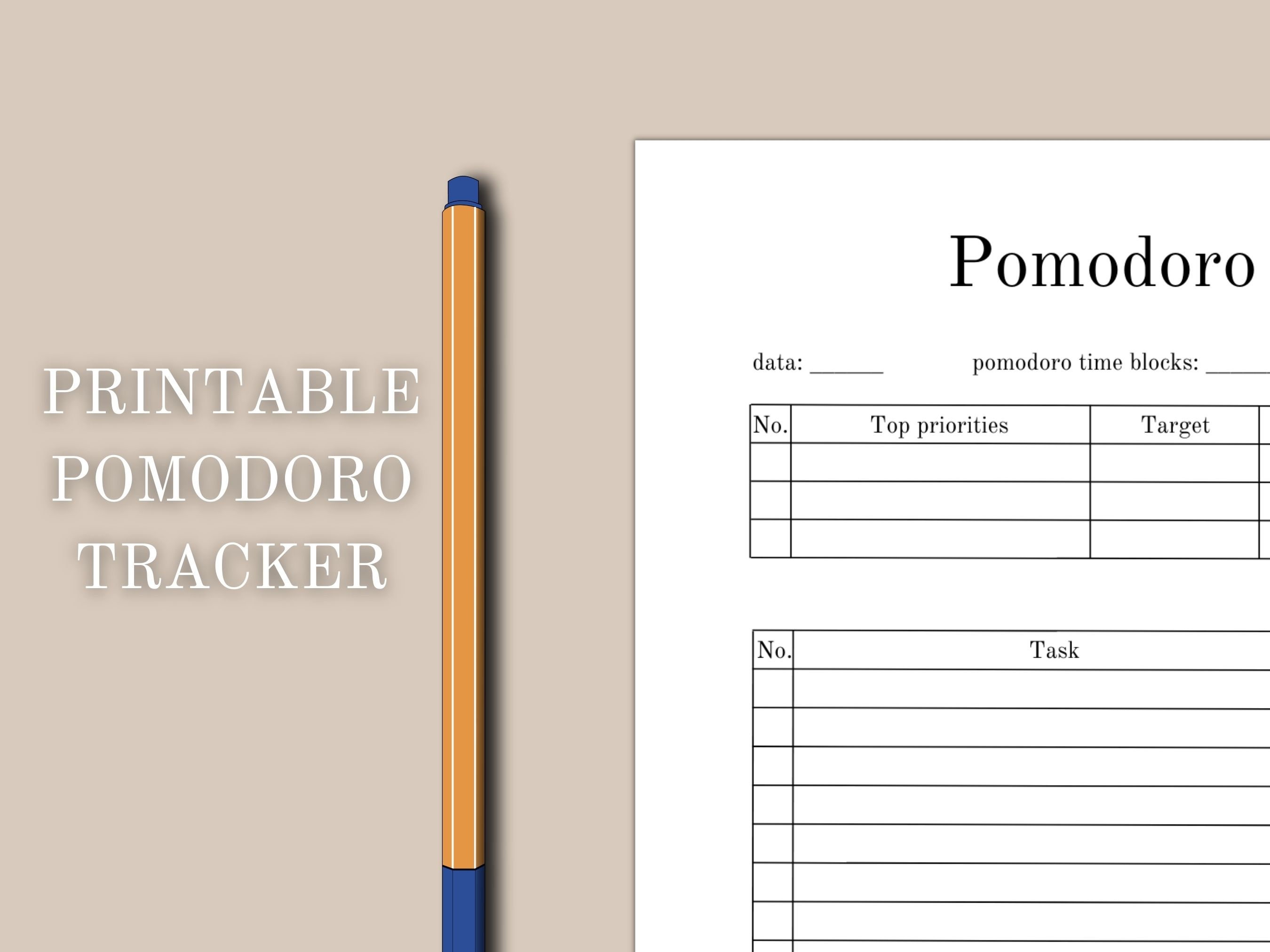 Digital Pomodoro Method Time Management Planner for Students and ...