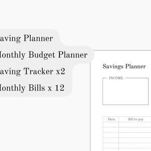Finance Budget Planner Pdf Printable Planner Savings Tracker Bills ...