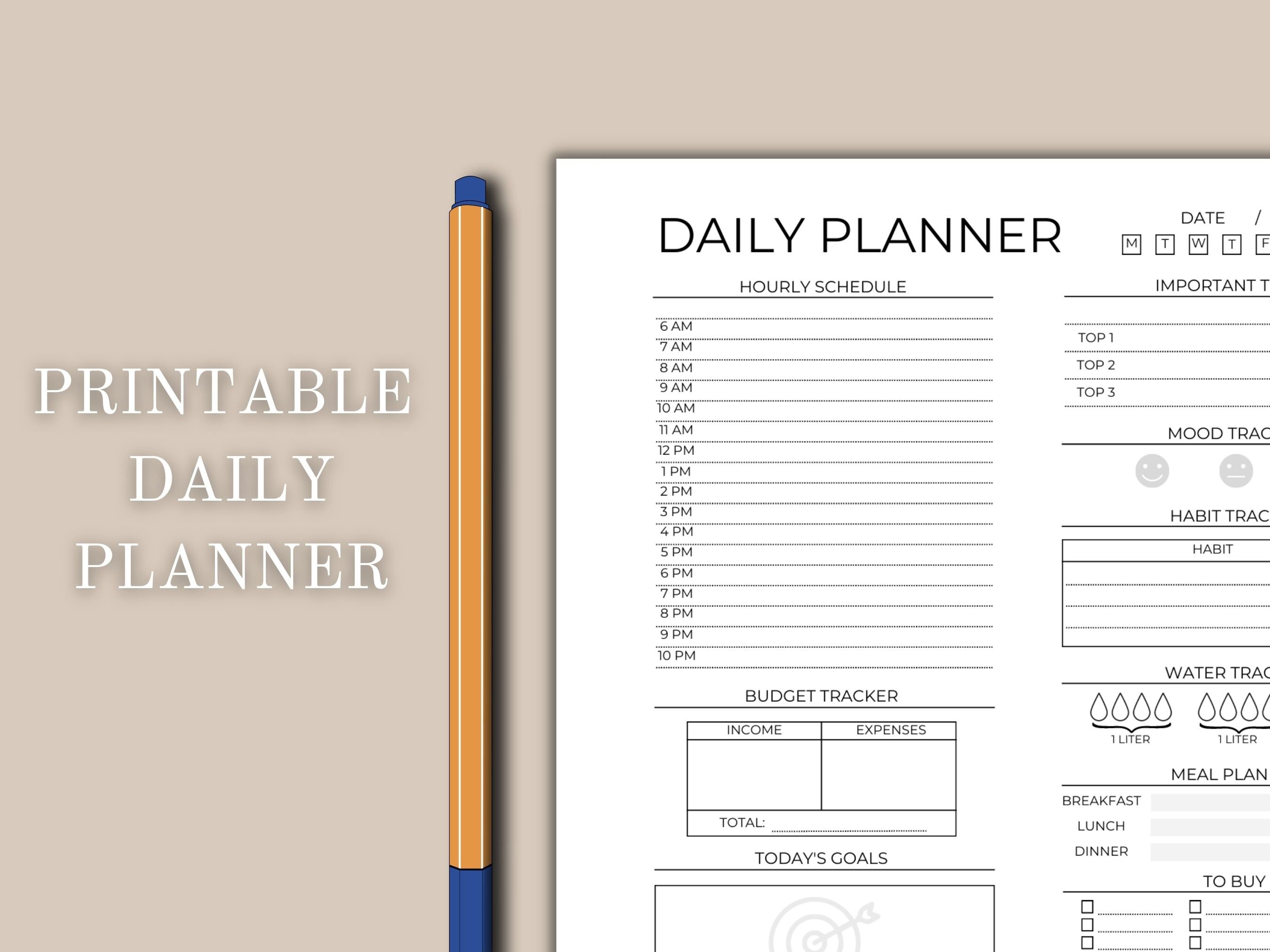 Daily Planner Printable Template Productive Planner Minimalist Daily ...