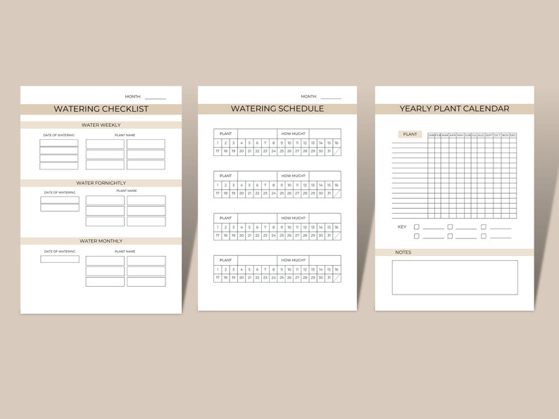 Plant Planner Printable Pdf Planner A4 Care Planner Watering Tracker ...