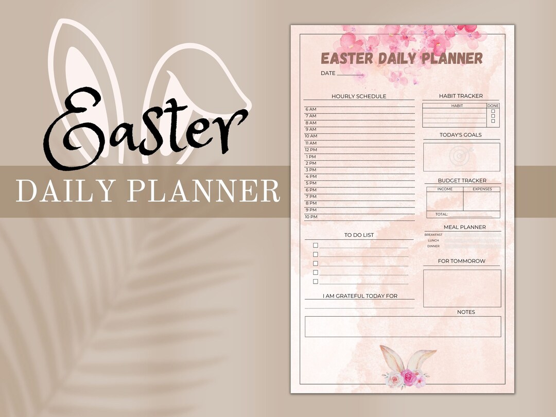Easter Daily Planner | Printable Daily Planner | Easter Planner Pdf ...