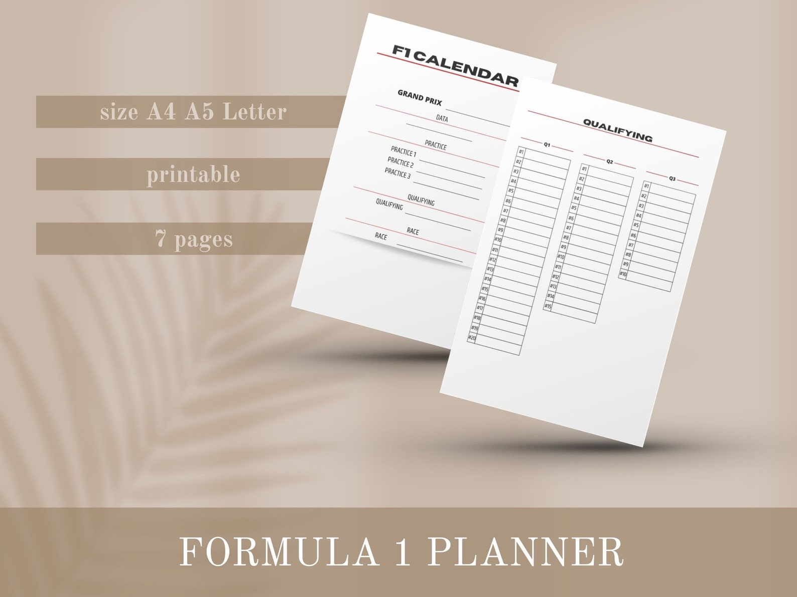Formula One Journal, F1 Drivers Points Tracker, Formula 1 Printable ...