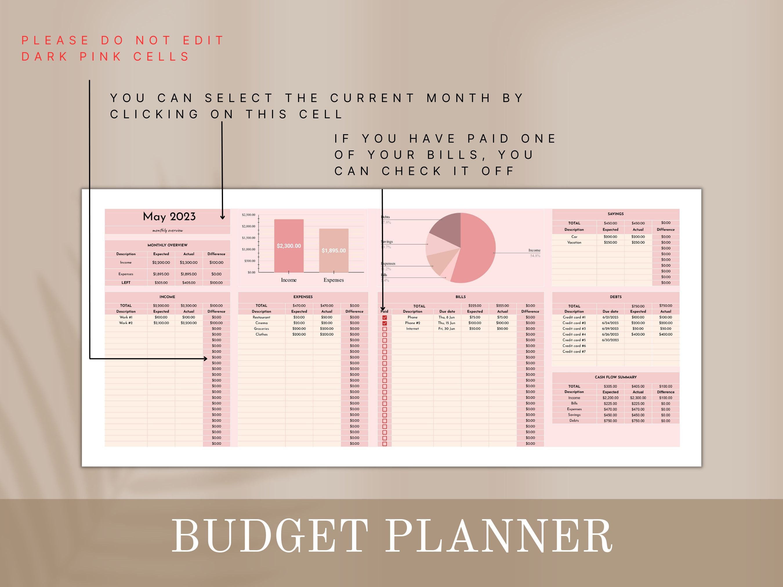 Editable Budget Planner | Budget Spreadsheet | Google Budget Planner ...