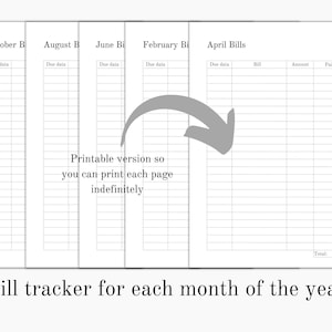 Finance Budget Planner Pdf Printable Planner Savings Tracker Bills ...