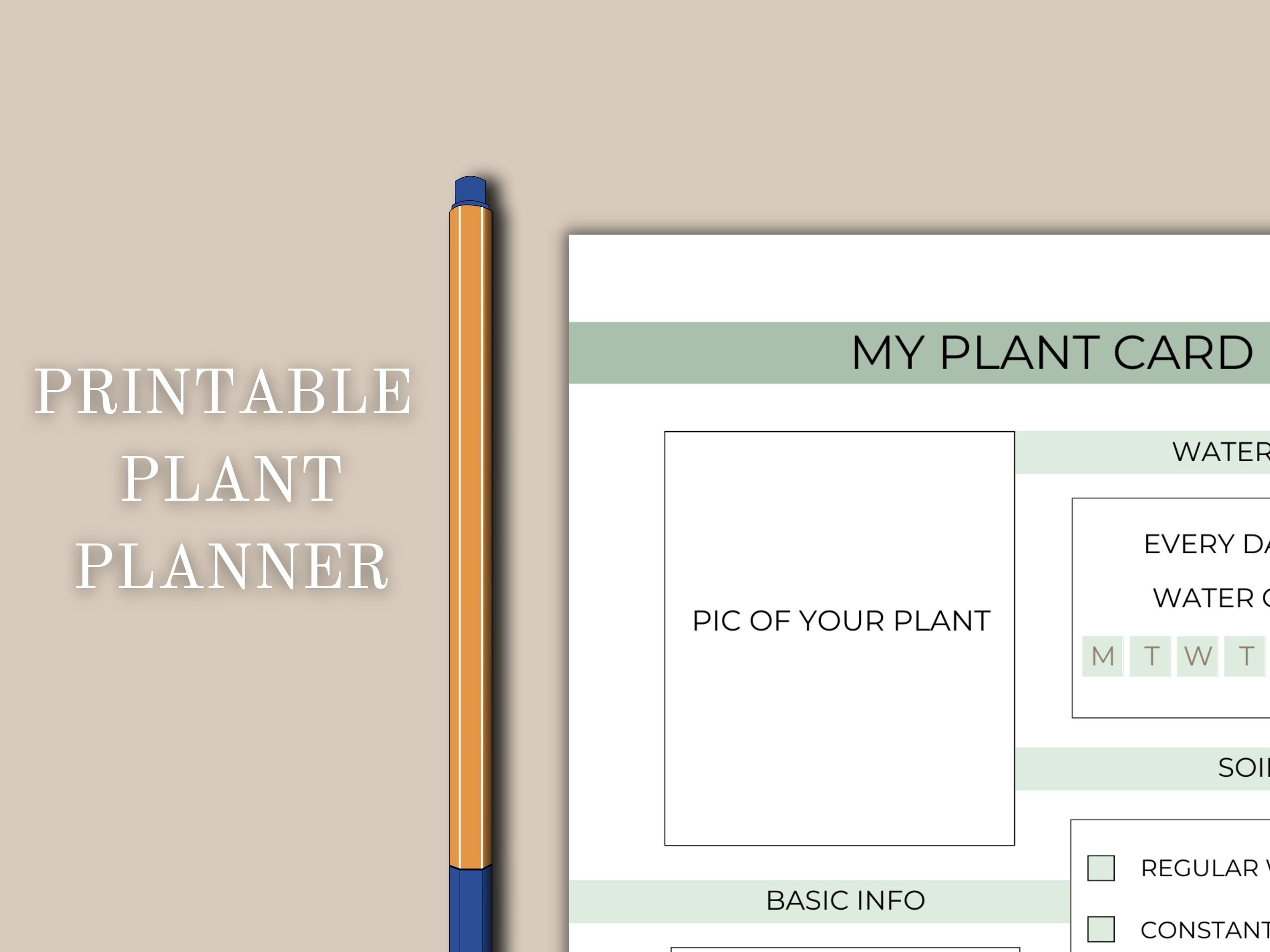 Plant Planner Printable Pdf Planner A4 Care Planner Watering Tracker ...