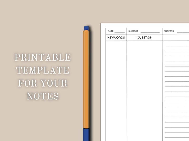 Printable Notepaper Student Note Taking Print Paper for Notes Print ...