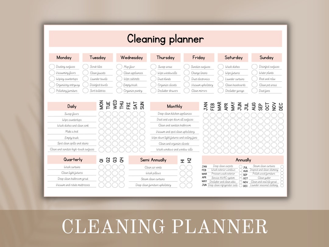 Editable Cleaning Planner | Daily Cleaning | Cleaning Schedule ...