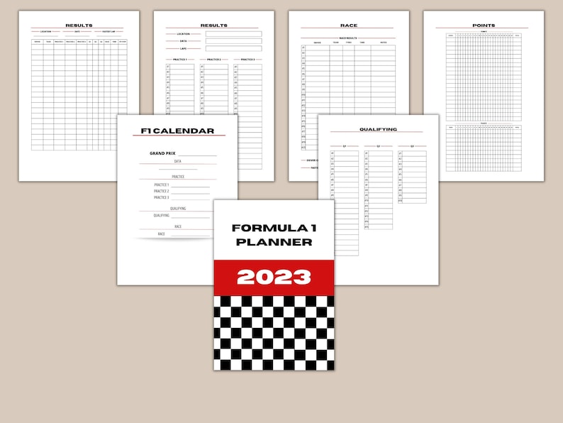 Formula One Journal, F1 Drivers Points Tracker, Formula 1 Printable Tracker, Formula 1 2023 ...