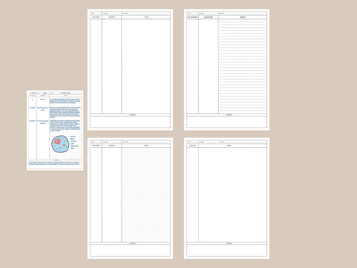 Printable Notepaper Student Note Taking Print Paper for Notes Print ...