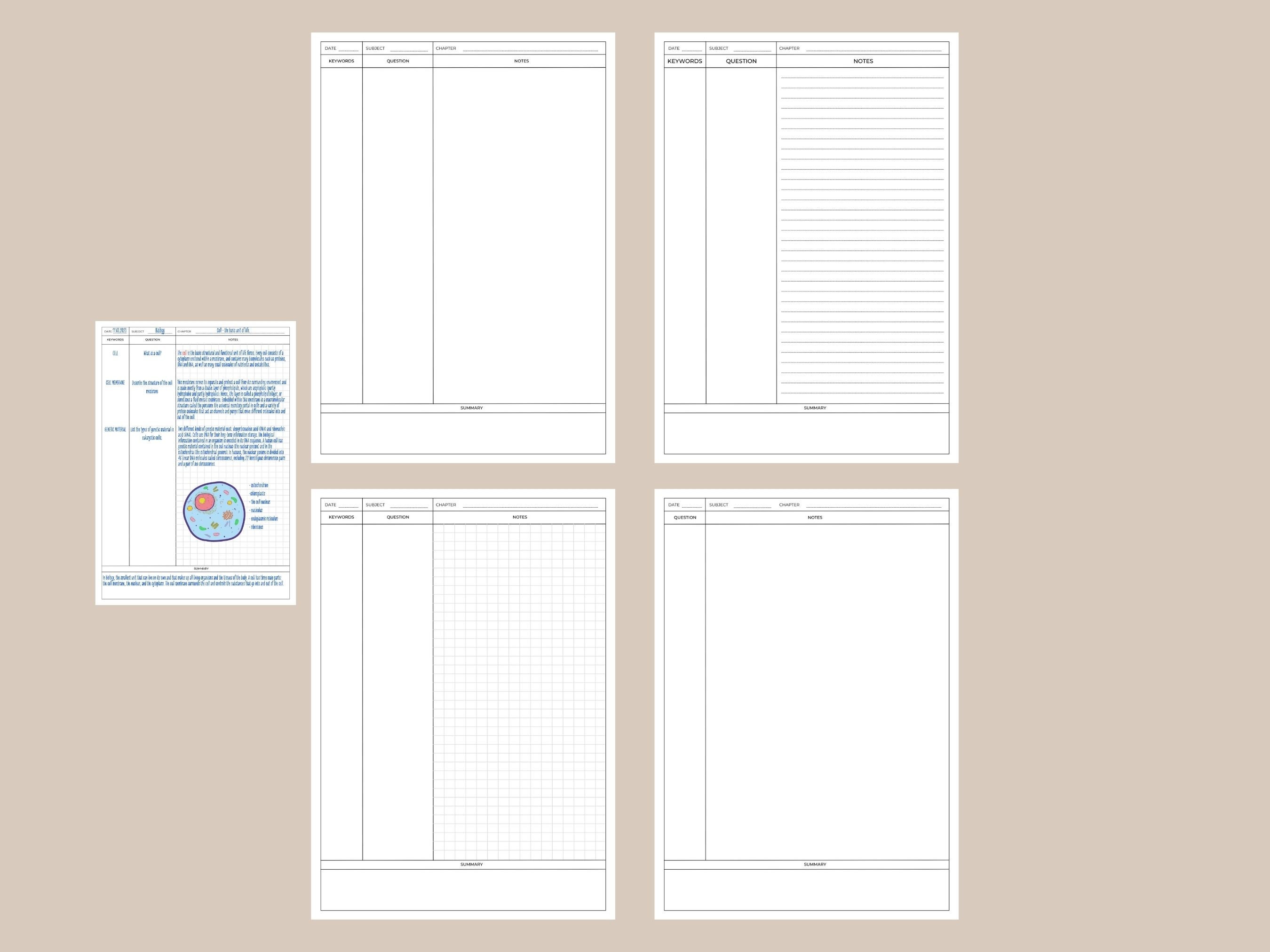 Printable Notepaper Student Note Taking Print Paper for Notes Print ...