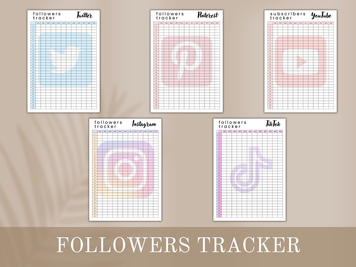 Printable Followers Tracker | Social Media Tracker | Instagram ...