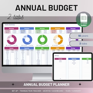 Monthly Budget Planner Spreadsheet Money Management Tracker Expenses ...