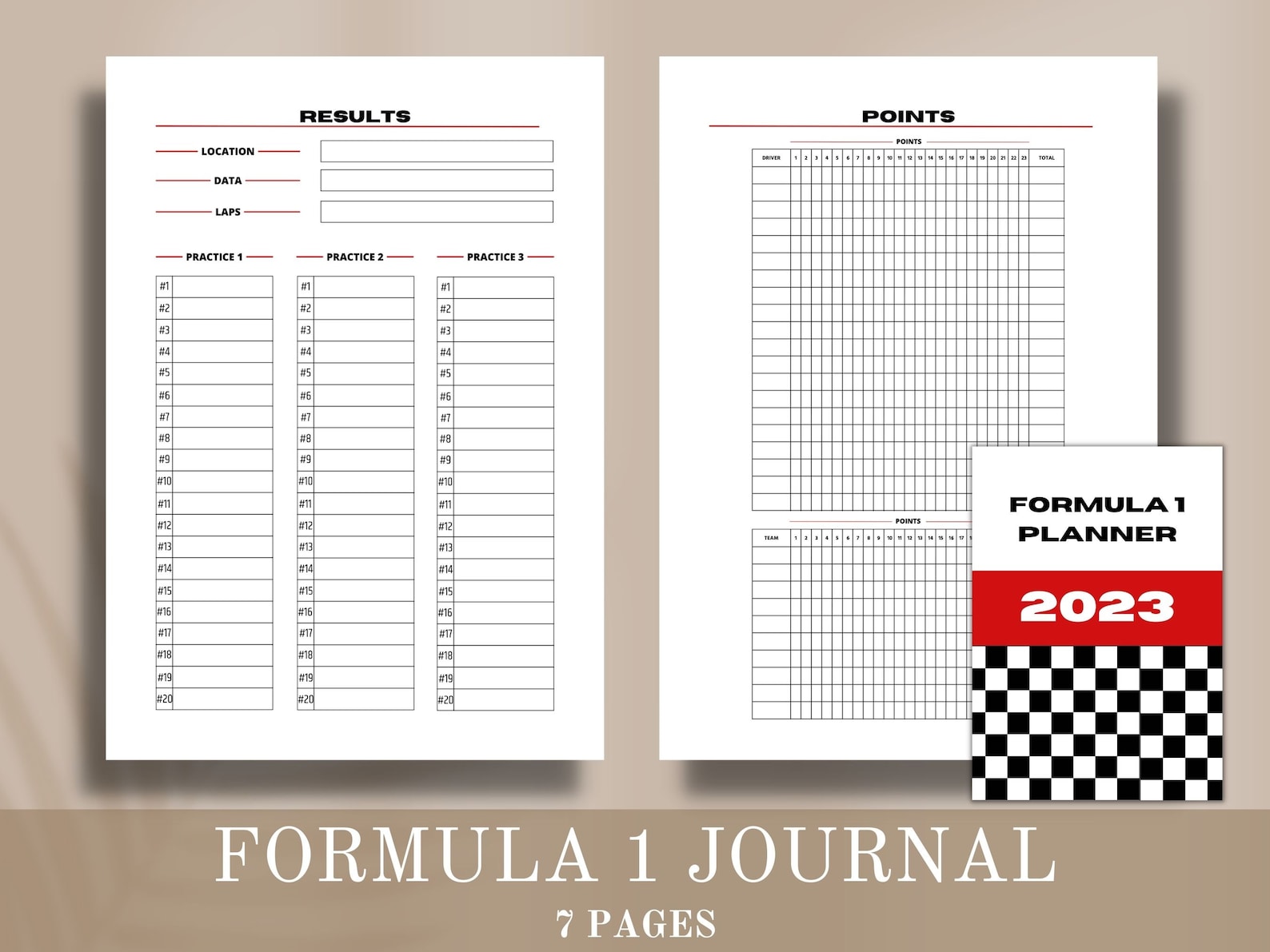 Formula One Journal, F1 Drivers Points Tracker, Formula 1 Printable ...