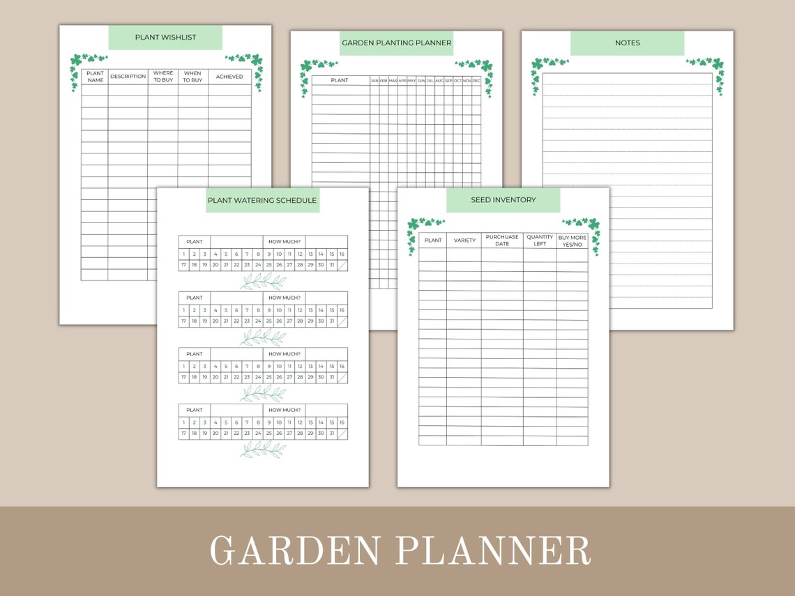 Printable Garden Planner Garden Journal Pdf Plant Planner - Etsy