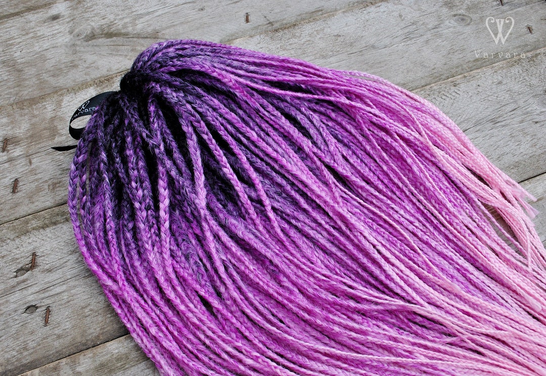 Black Purple Pink Double Ended Braids Dreadlocks Extensions - Etsy
