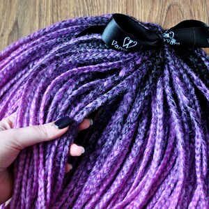 Black + Purple + Pink Double Ended Braids Dreadlocks Extensions - Etsy