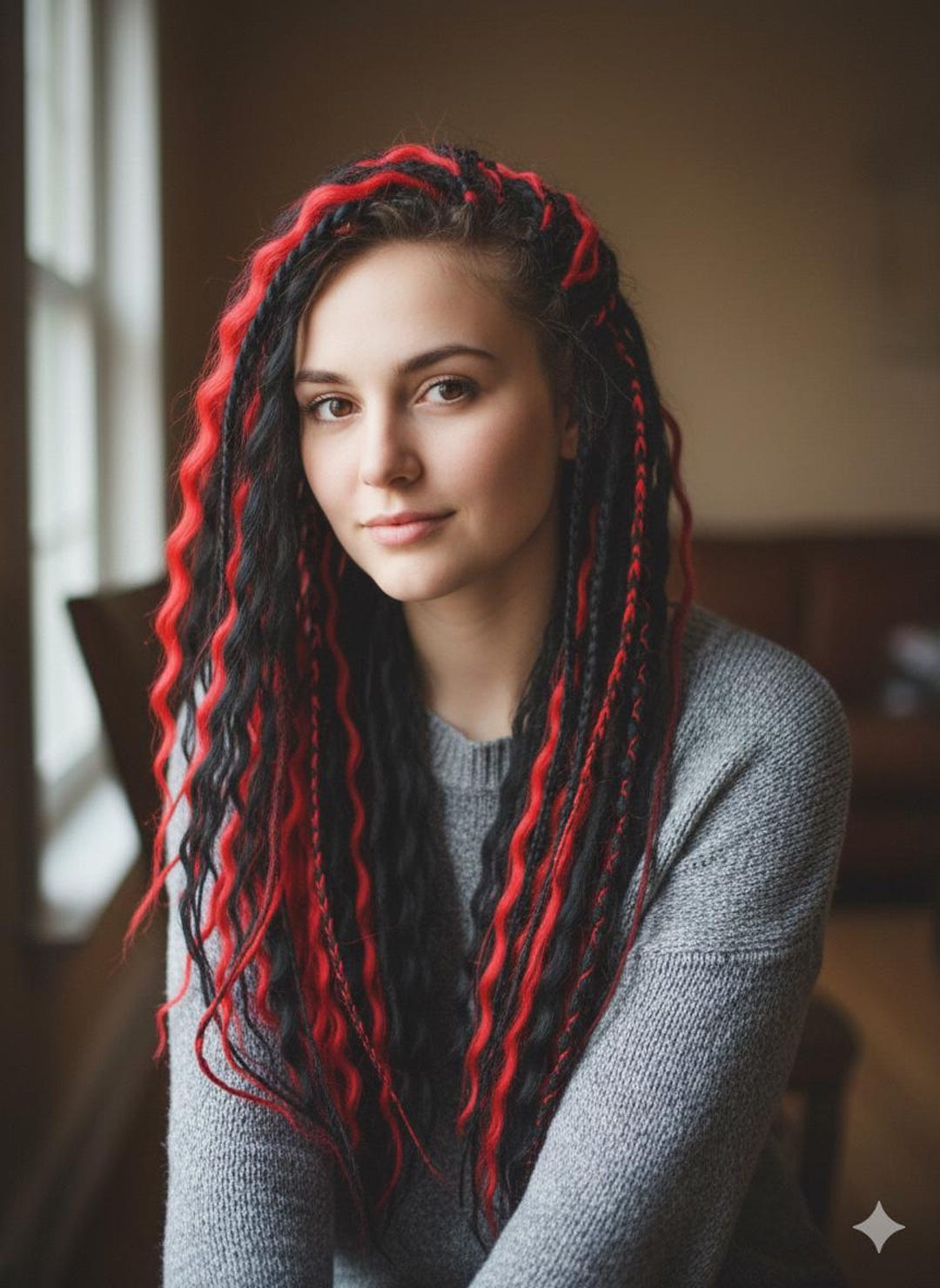 Black & Red Curly Dreadlock Extensions | Witchy Vibes Double Ended ...
