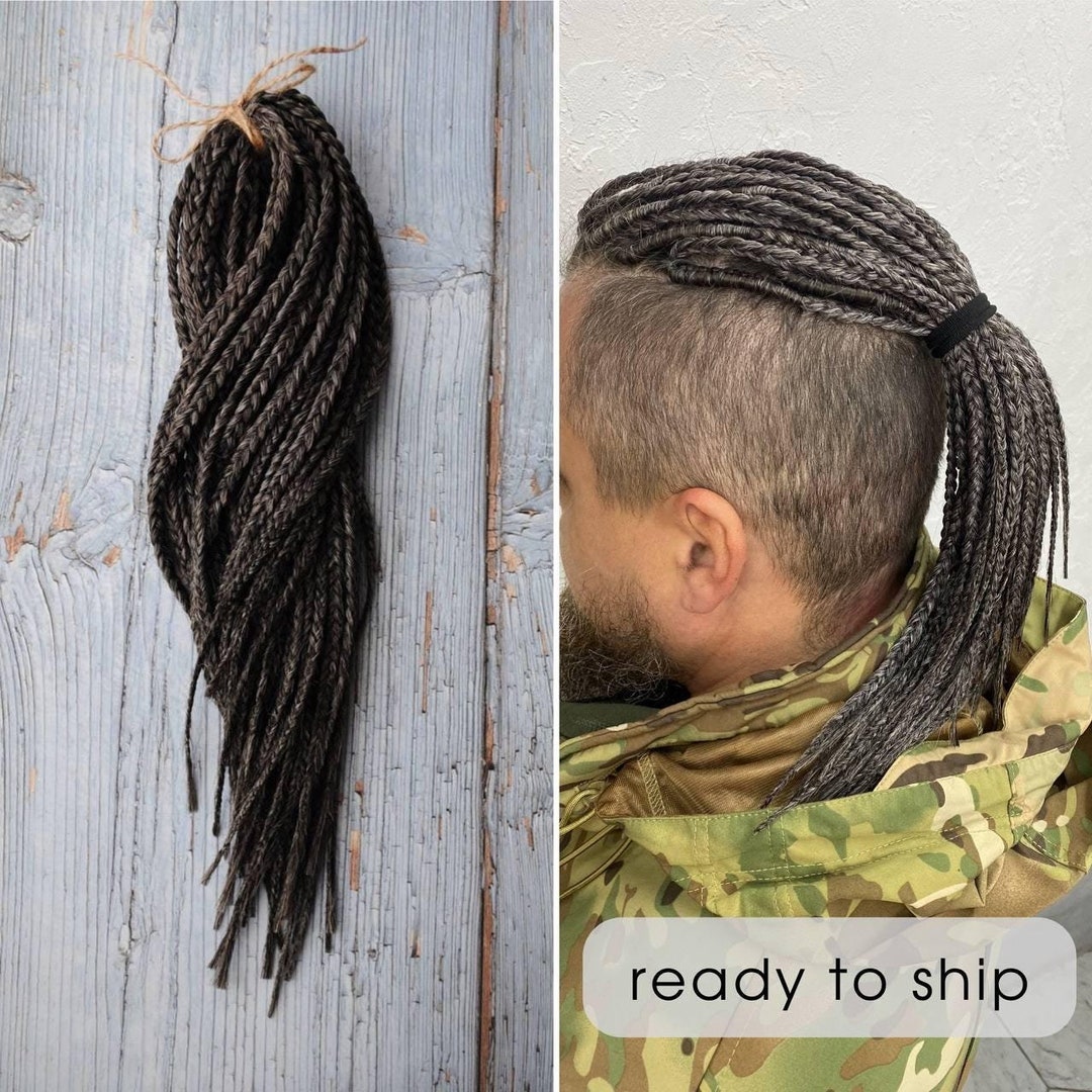 Partial Set of 23 DE Dark Gray Braids | Natural Look | Mohawk Dread ...