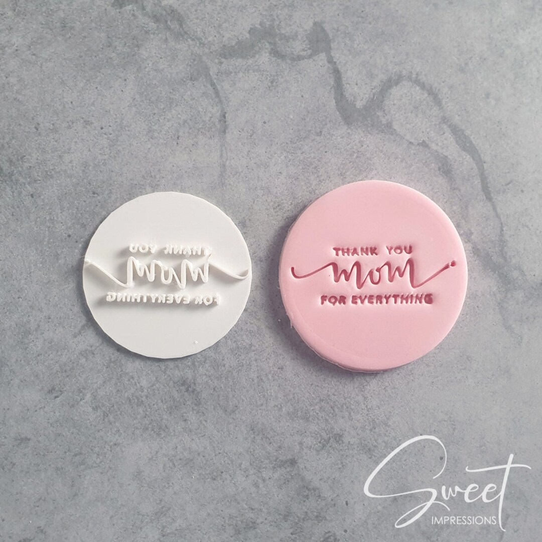Thank You Mum Cookie Stamp Fondant Icing Embosser Stamp Gift for Mum ...