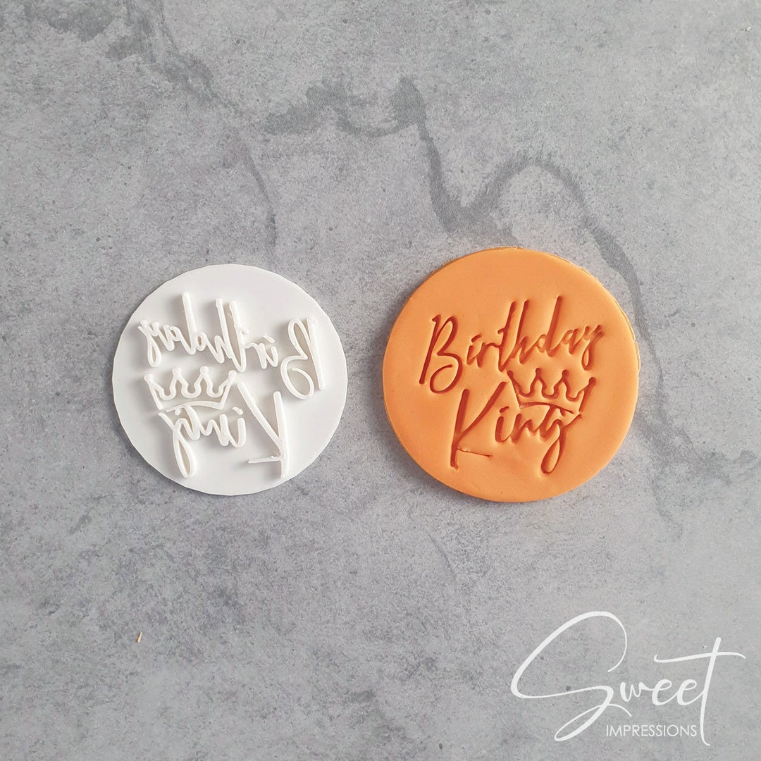 Birthday King Cupcake Icing Stamp Gifts For Him Fondant Icing Embosser ...