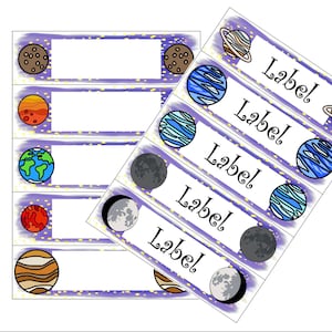 Solar System Planets Editable Labels Classroom Closet Kids Room Trays ...