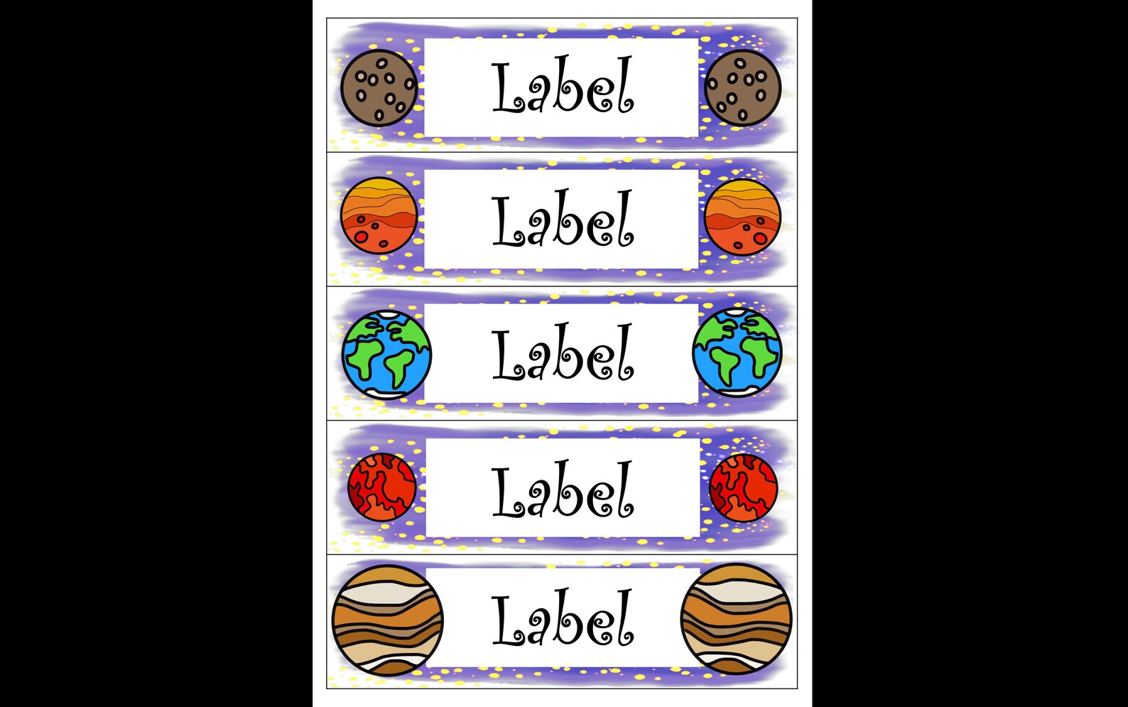 Solar System Planets Editable Labels Classroom Closet Kids Room Trays ...