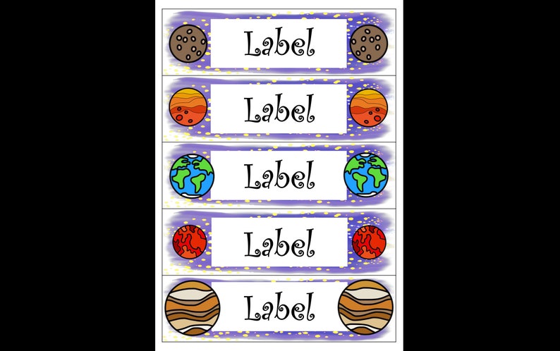 Solar System Planets Editable Labels Classroom Closet Kids Room Trays ...