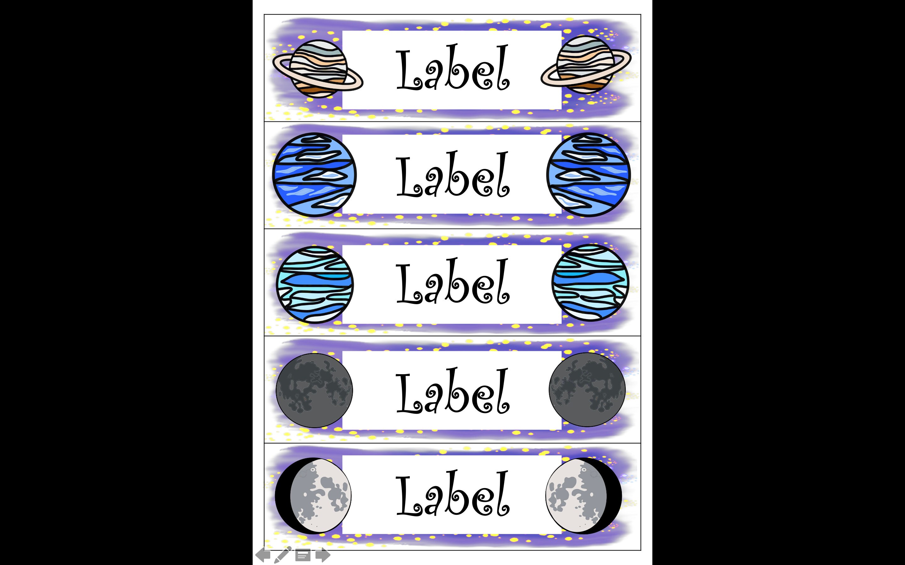 Solar System Planets Editable Labels Classroom Closet Kids Room Trays ...