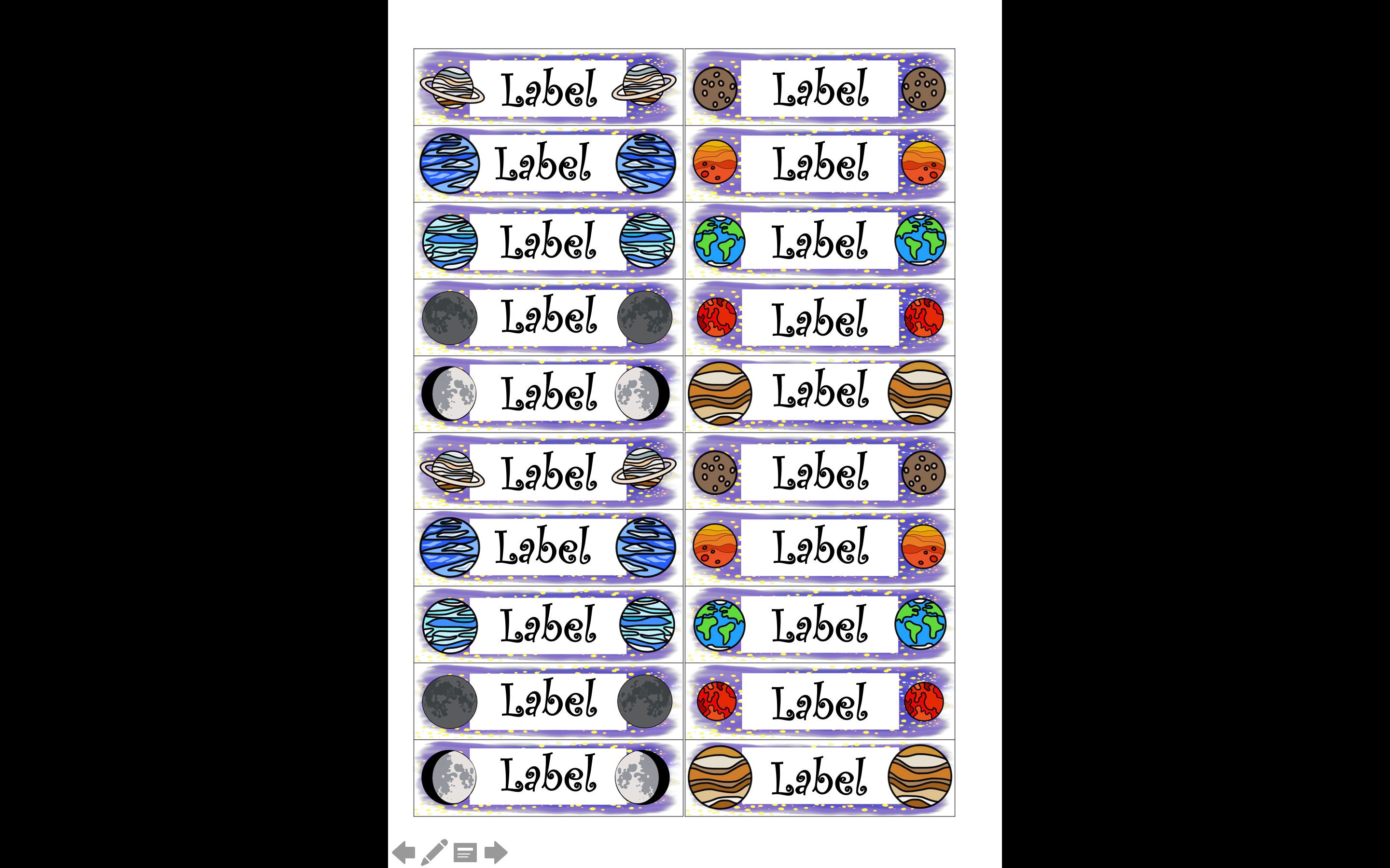 Solar System Planets Editable Labels Classroom Closet Kids Room Trays ...