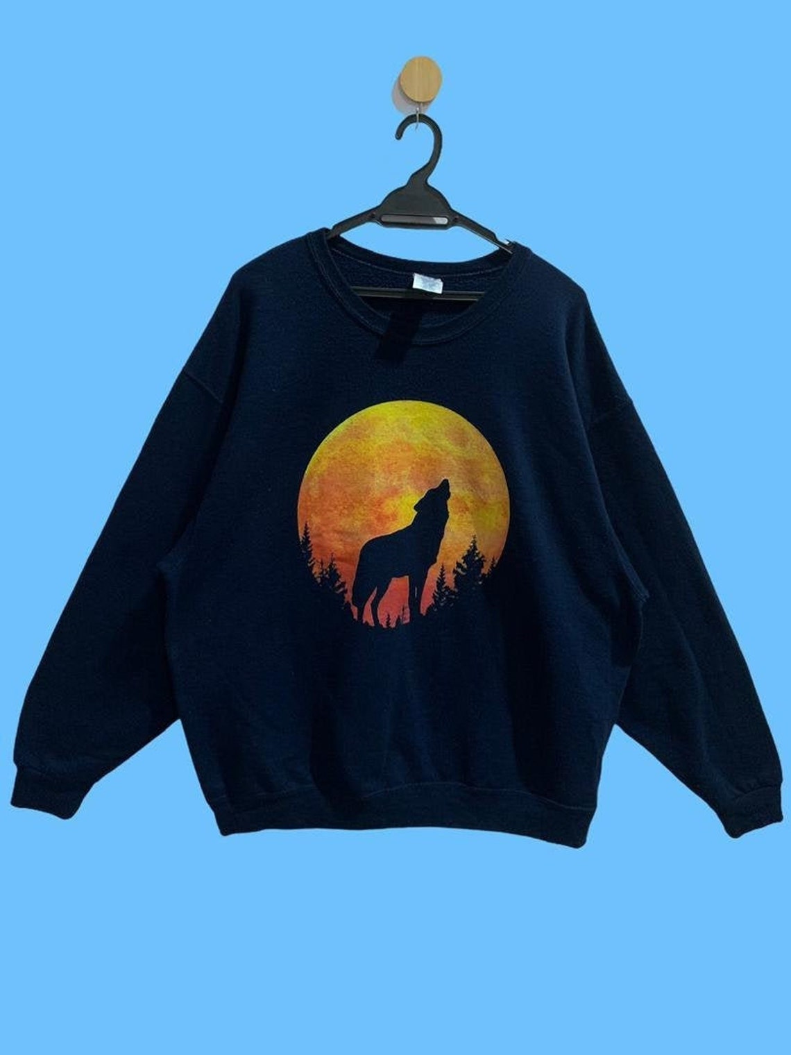 Vintage 90s Wolf Sweatshirt Jumper Crewneck Jerzees Sweater - Etsy