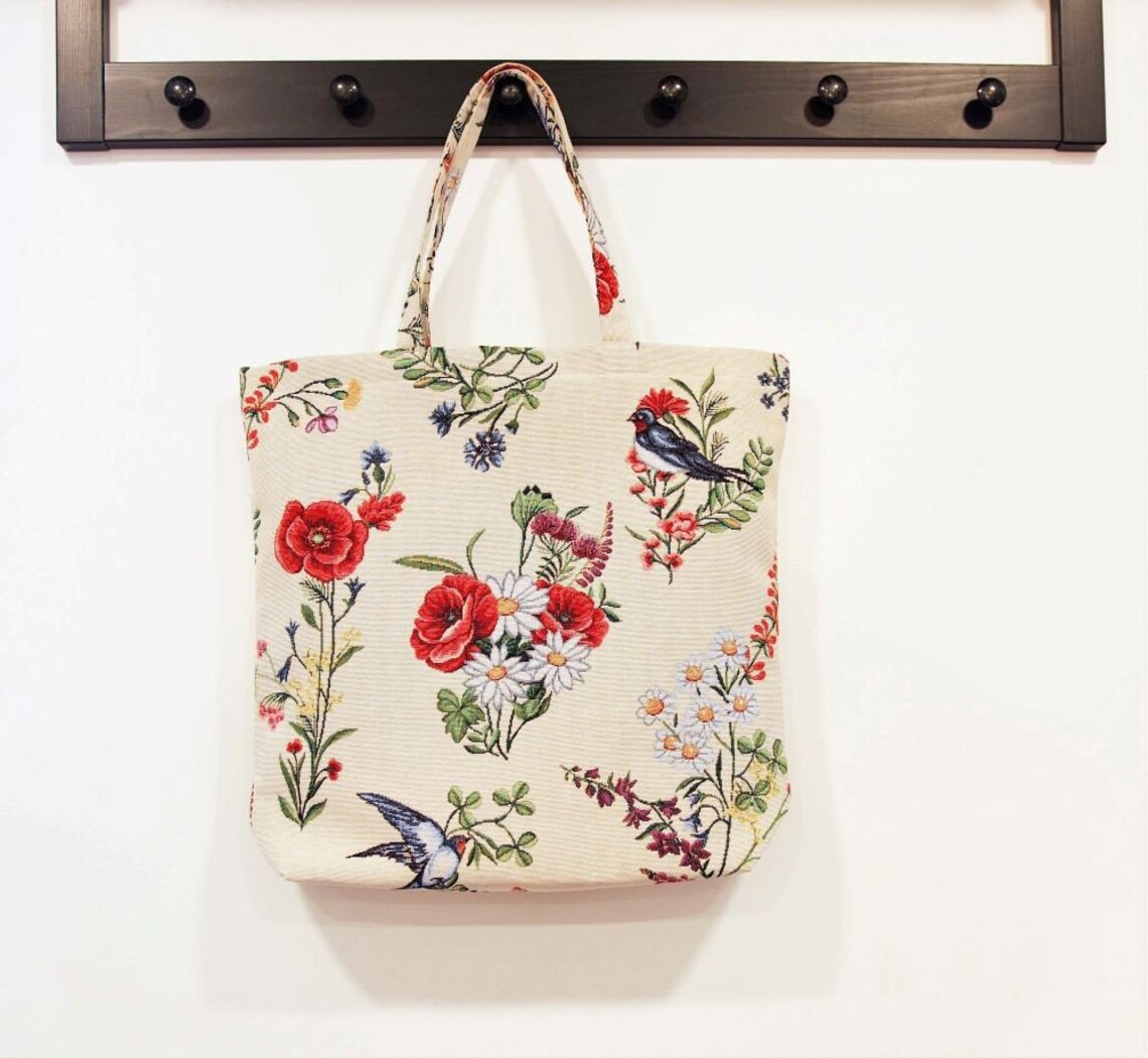 Summer Gobelin Tote Bag Summer Gobelin Market Bag Gobelin Grocery Bag