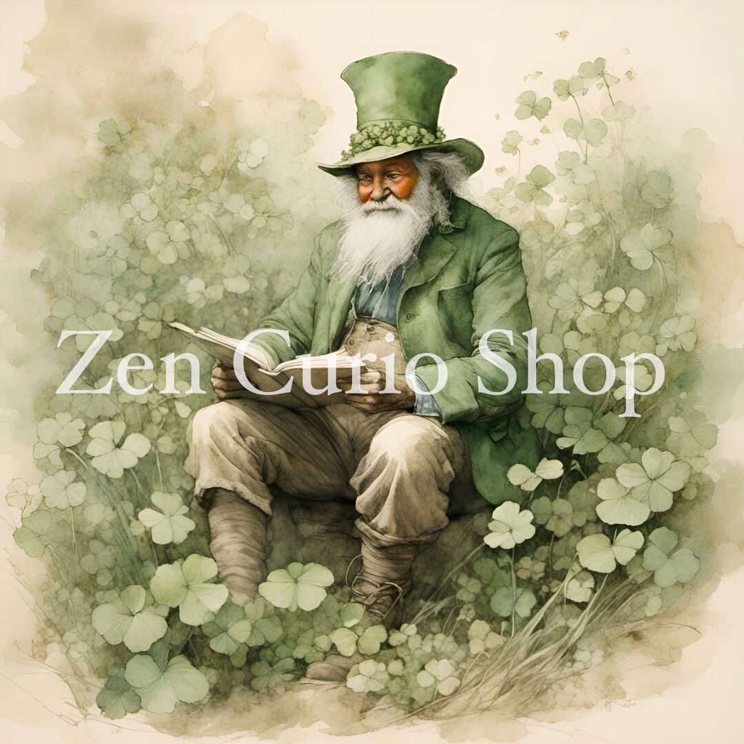 Digital Download Saint Patricks Day Leprechaun With Green Shamrocks ...