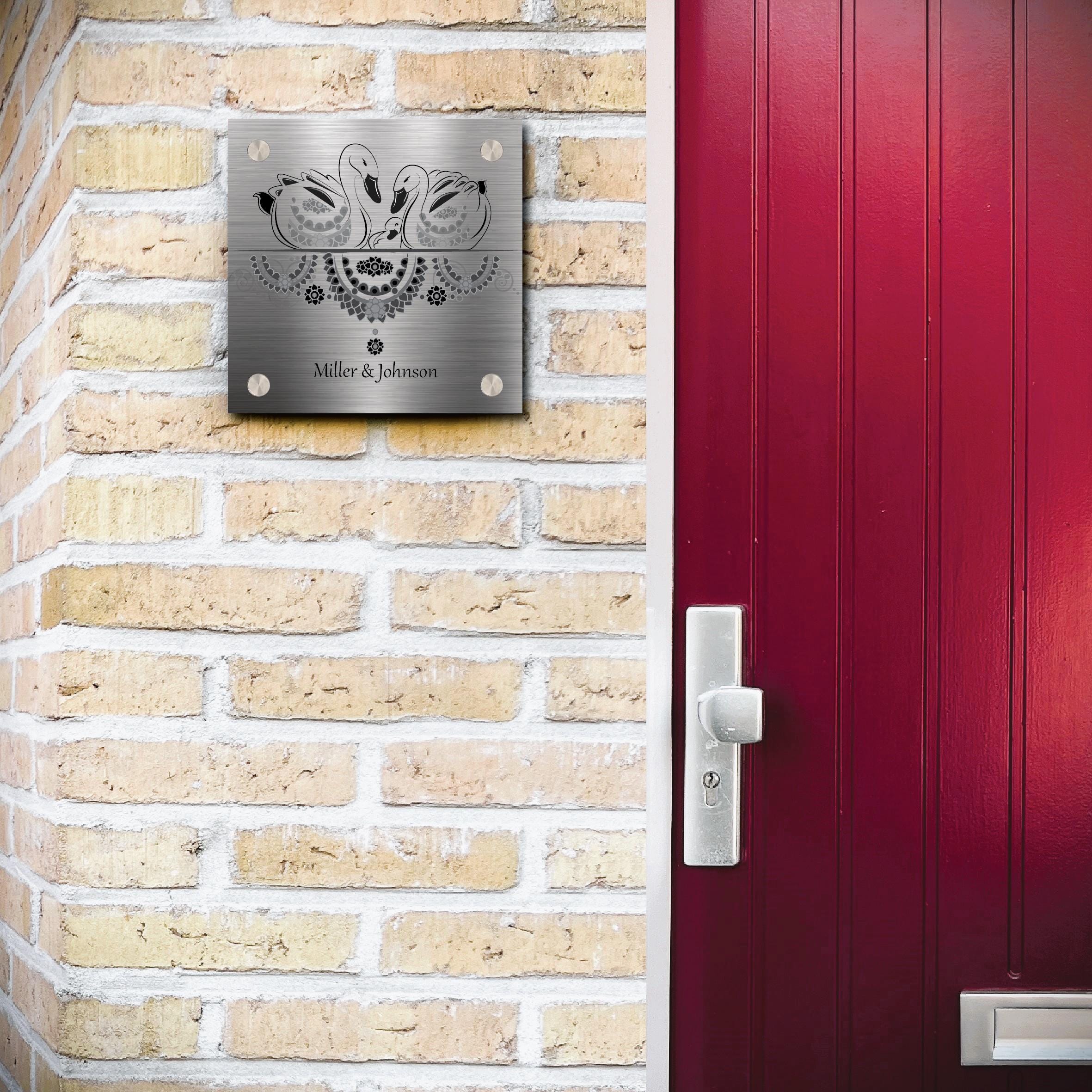Swan House Number Sign, Animal House Number Plate, Swan Address Plaque ...