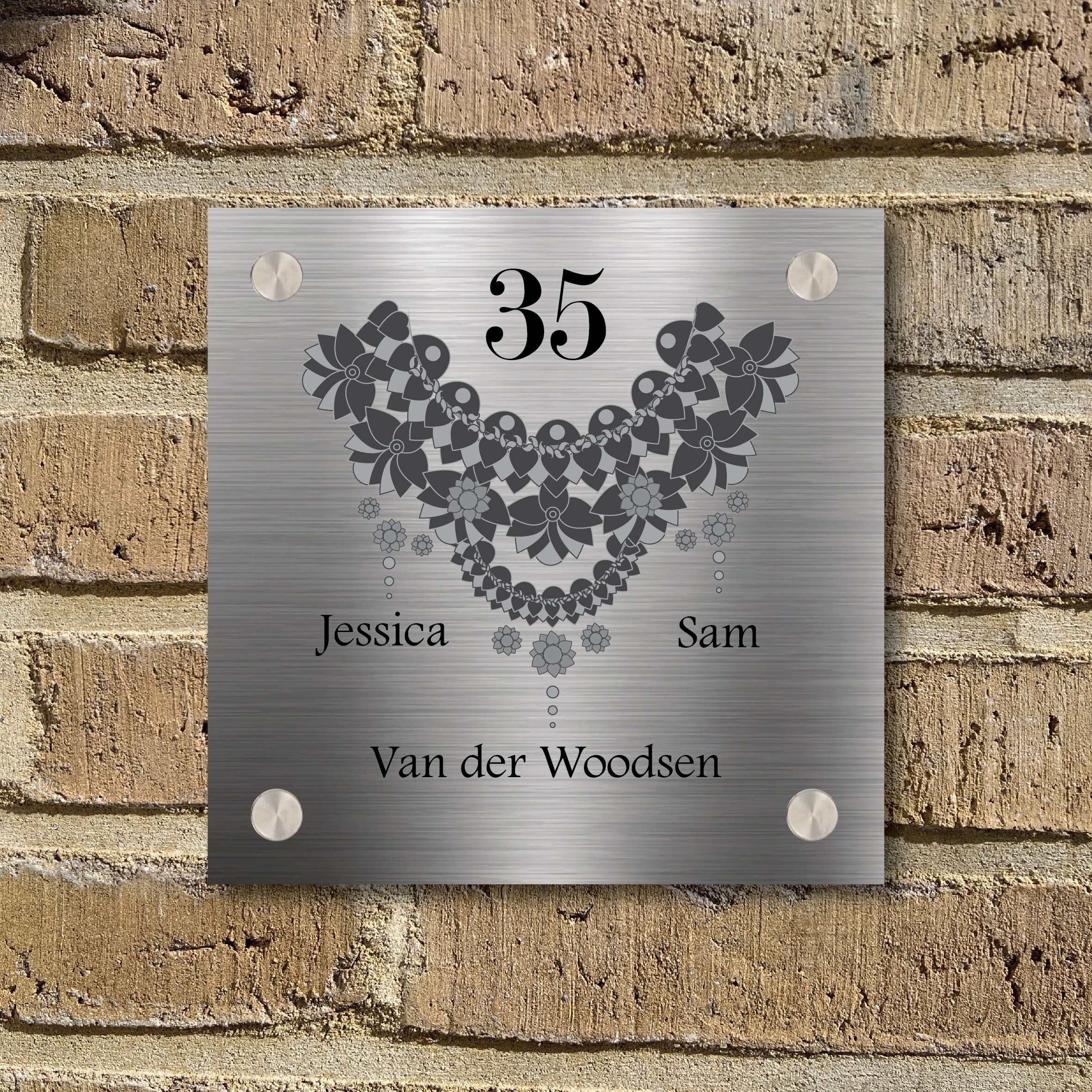 House Number, Modern House Number, Name Plaque, Metal Name Sign, Door ...