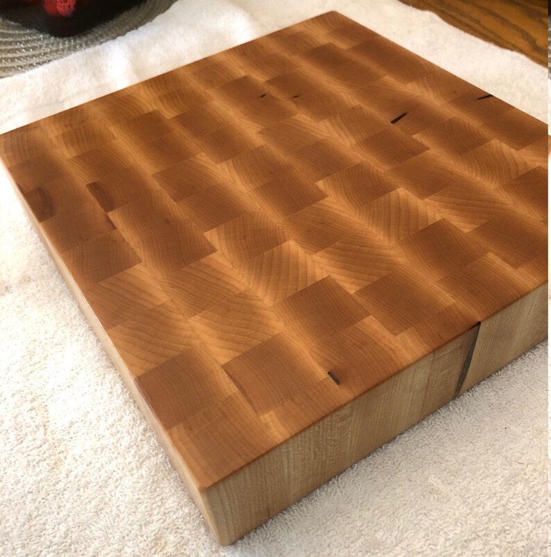 Reversible Maple Wood End Grain Chopping Block Measures 10.25 Inches ...