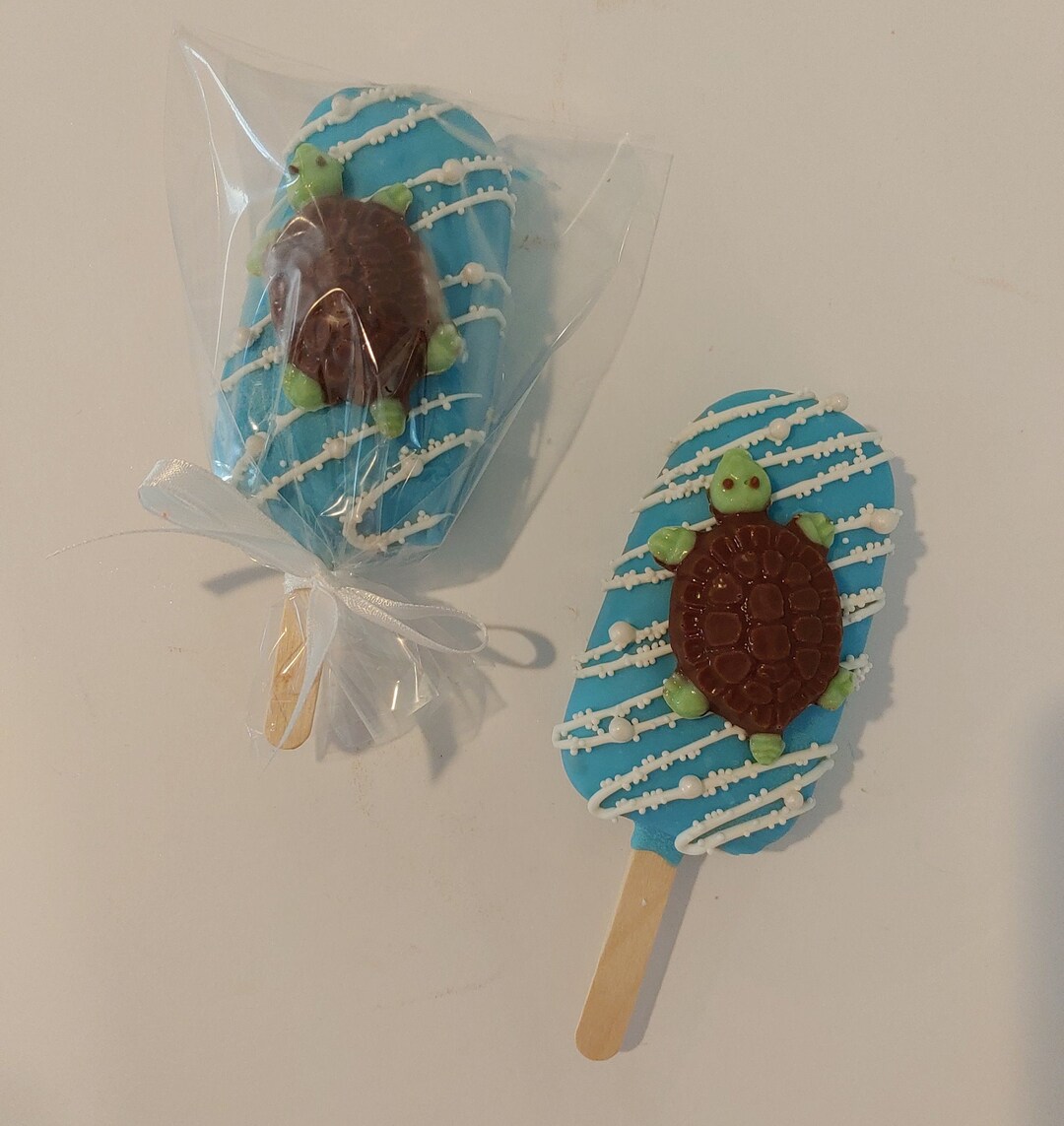 Sea Turtle Cake Popsicles-summer Fun Beach, Birthday, No Frosting - Etsy