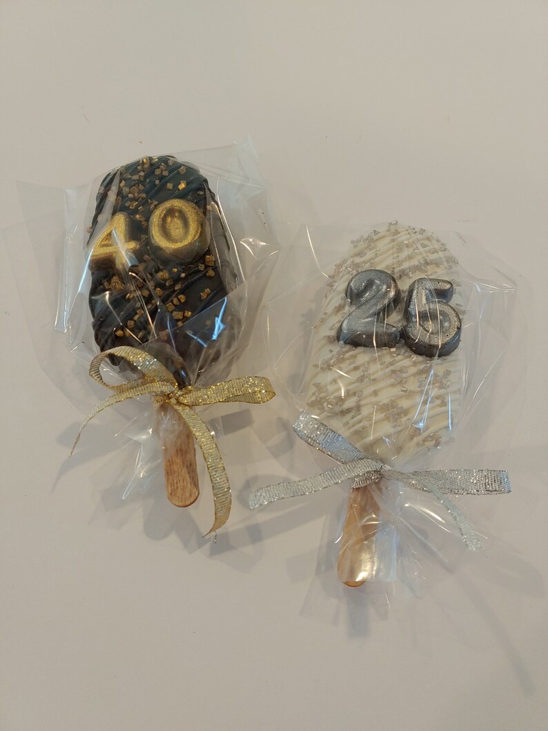 Birthday Anniversary Number Cake Popsicles With Gold Silver Luster Dust ...
