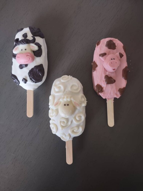 Farm Animal Cake Popcicle Sheep Cow Pig12 - Etsy