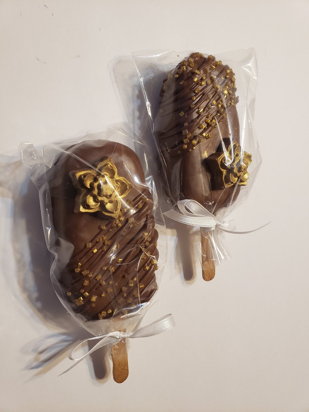 Gold Flower Cake Popsicles- Wedding, Formal, Party (1 Dozen-12 Cakes ...