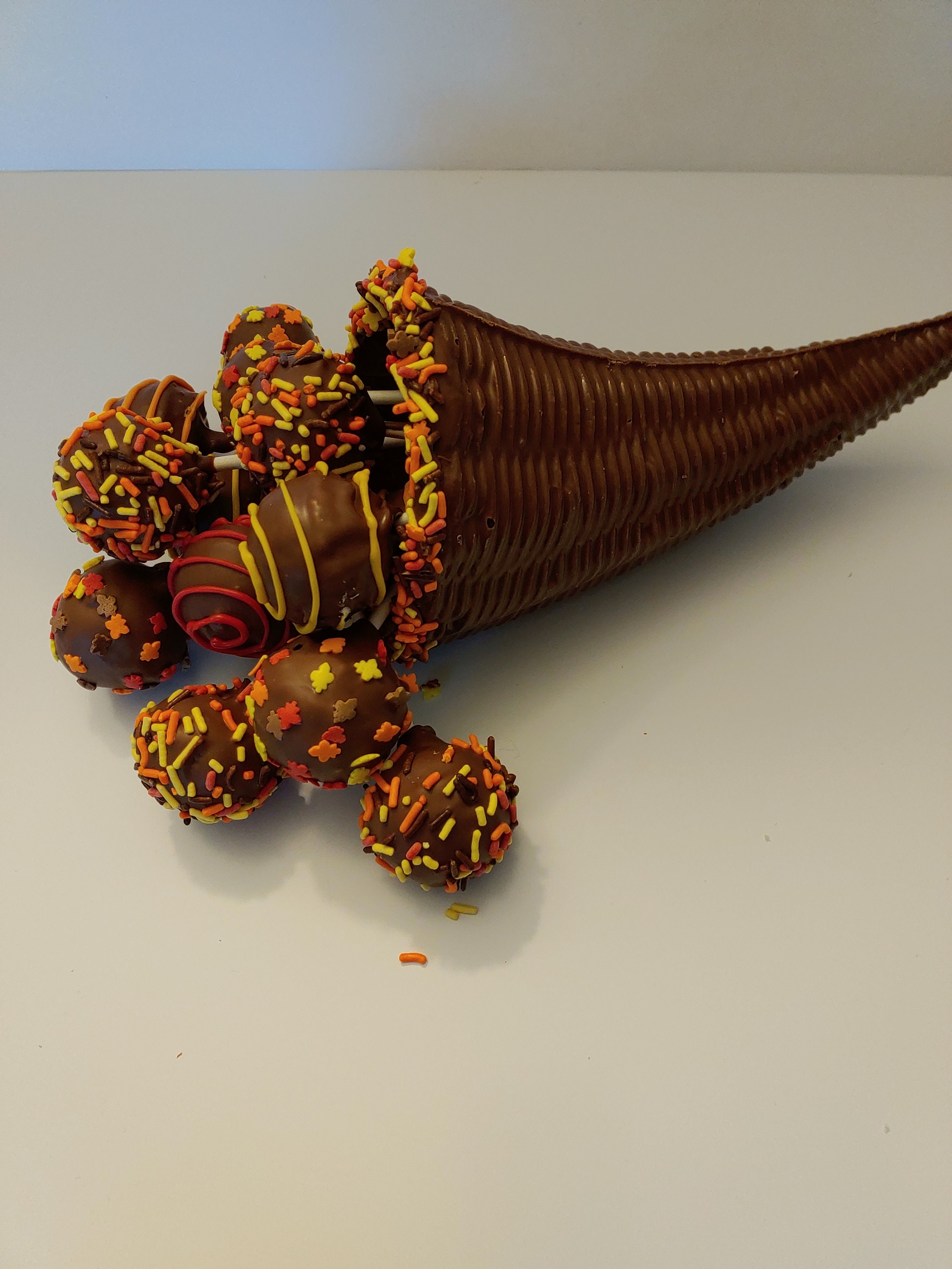 Chocolate Cornucopia Filled With Cake Pops - Etsy